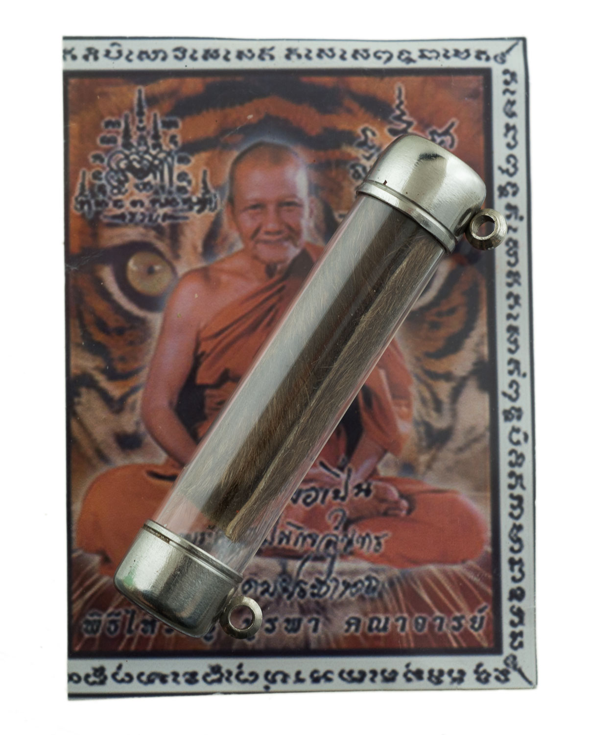 Takrud sous etui Béni Puissance du Tigre LP Pern amulette sacrée Takrut ...