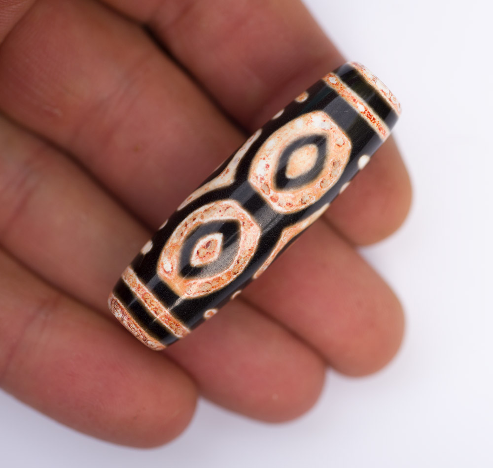 Dzi Dragon à 6 yeux - perle sacrée - Népal | Amulettes.fr