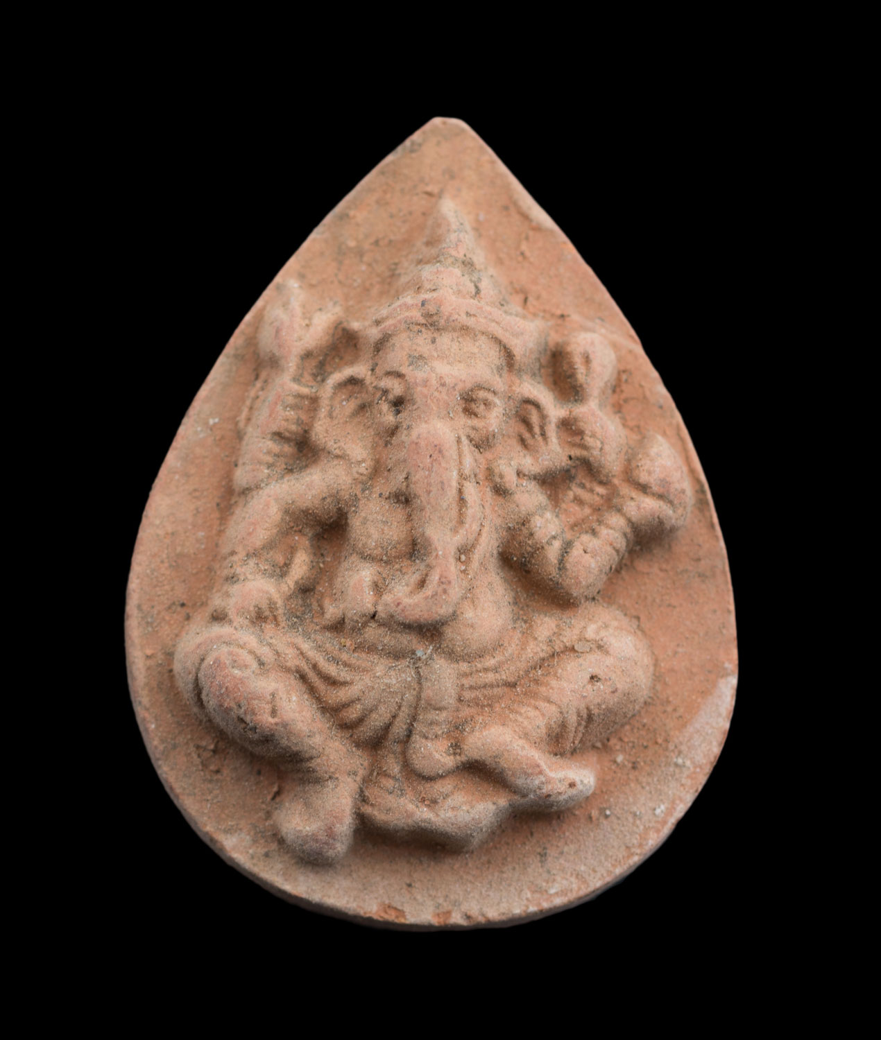 Talisman Ganesha Amulette Thaï Déité Hindou Phra Pikanet en argile LP Suang