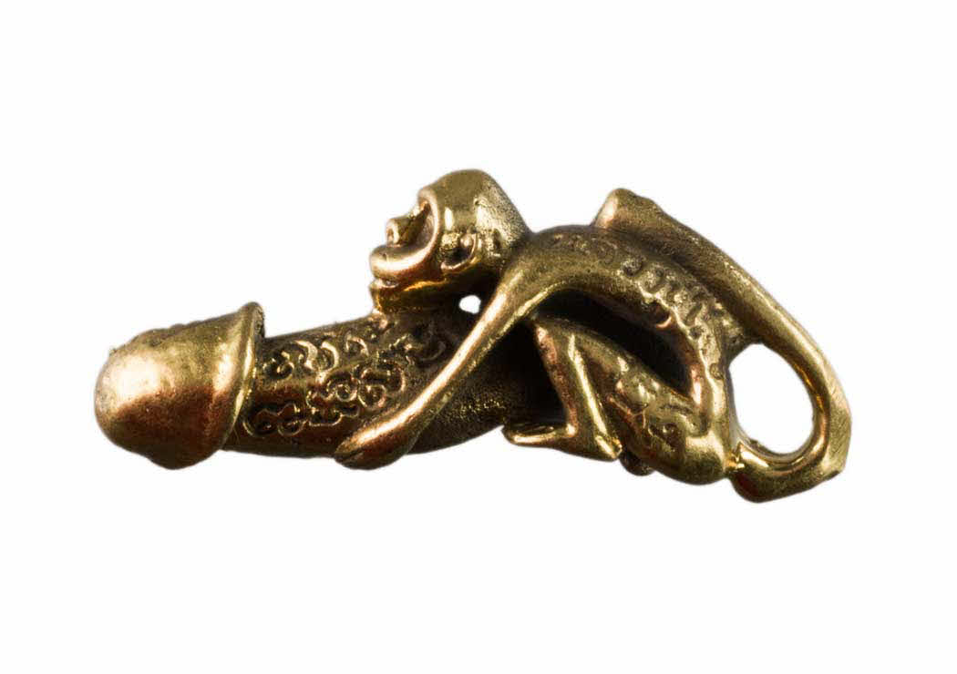Amulette Palad khik singe en laiton - Tradition thaïlandaise